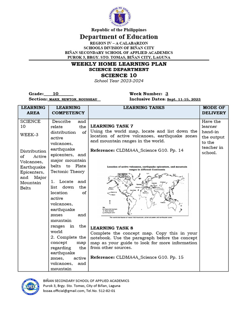 Layos-Whlp Sci 10 q1 w3 | PDF | Geology | Learning