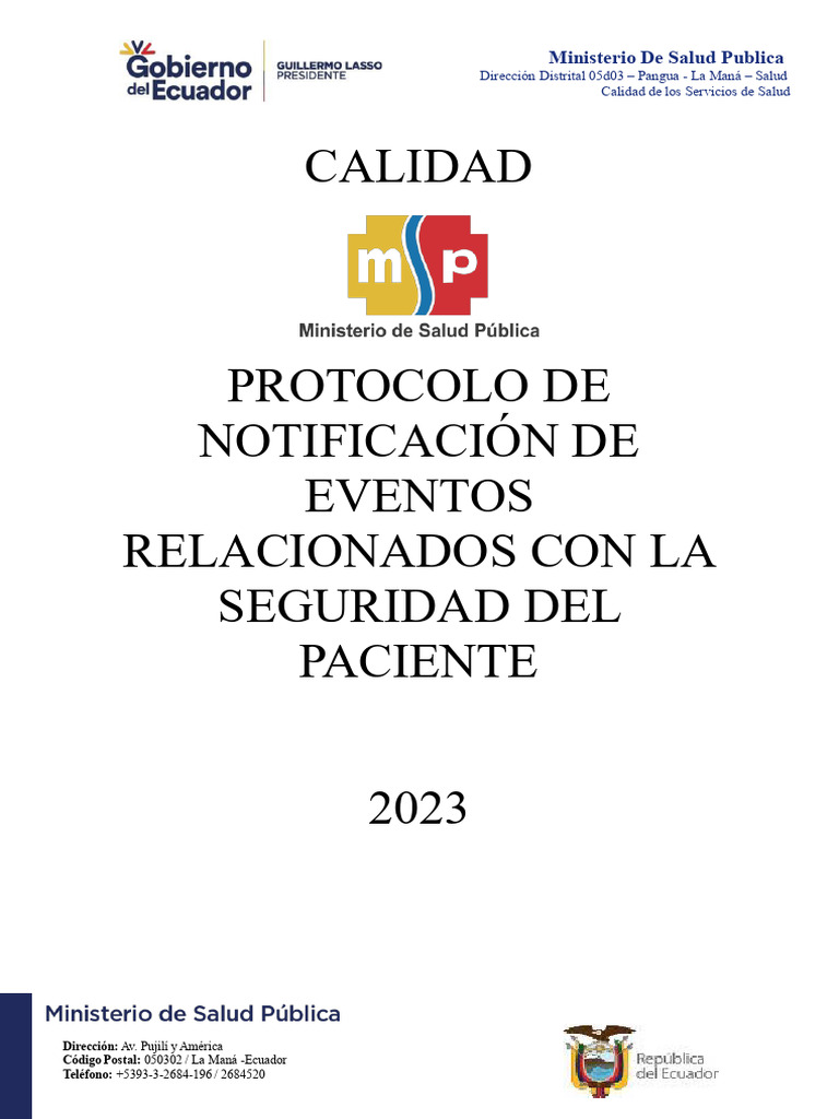 PROTOCOLO DE NOTIFICACION DE EVENTOS RELACIONADOS CON LA SEGURIDAD DEL PACIENTE-signed | PDF ...
