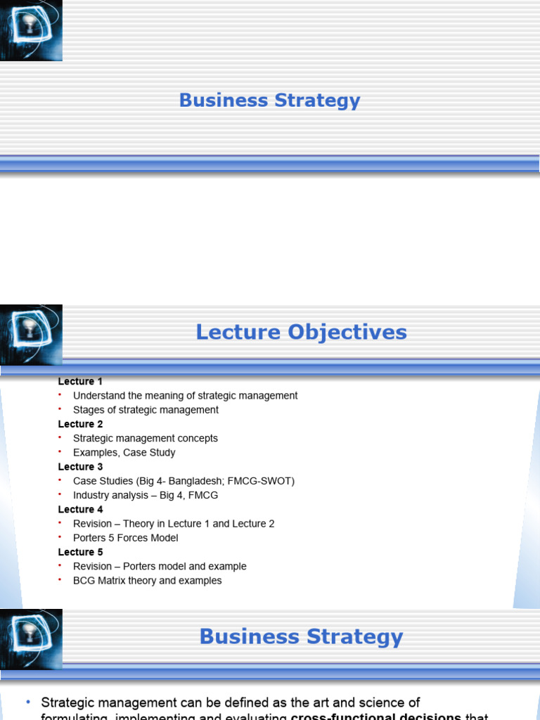 Business Strategy - L01 To L05 | PDF | Strategic Management | Competitive Advantage