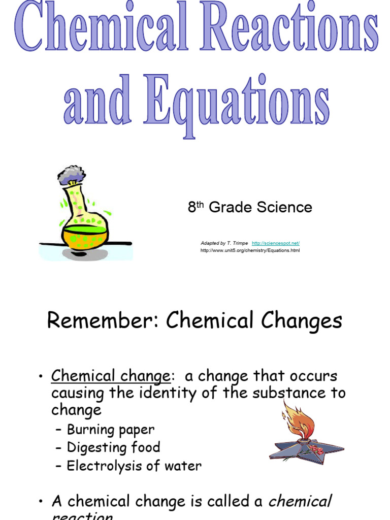 8 Grade Science: Adapted by T. Trimpe | PDF | Chemistry | Chemical ...