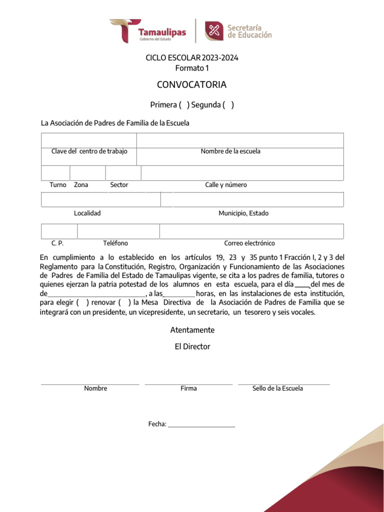 2-Formato-Convocatoria-Apf - 2023-2024 MODIFICADO | PDF