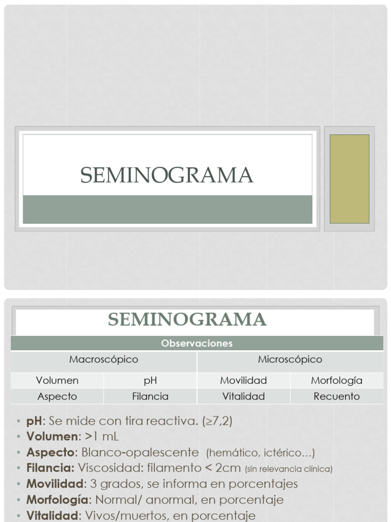 Análisis Completo de Seminograma | PDF | Medicina de fertilidad | Salud ...