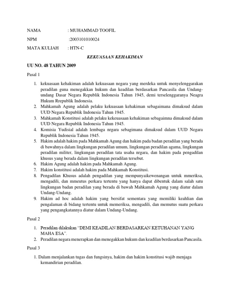 Muhammad Toofil (2003101010024) Tugas HTN Kelas C | PDF