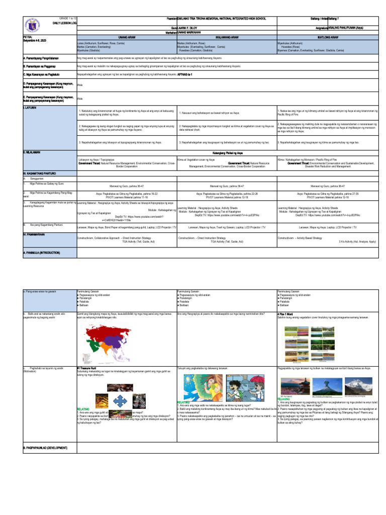 Ap7-Dll-quarter-1 w3 Rosana Quebec. Final | PDF