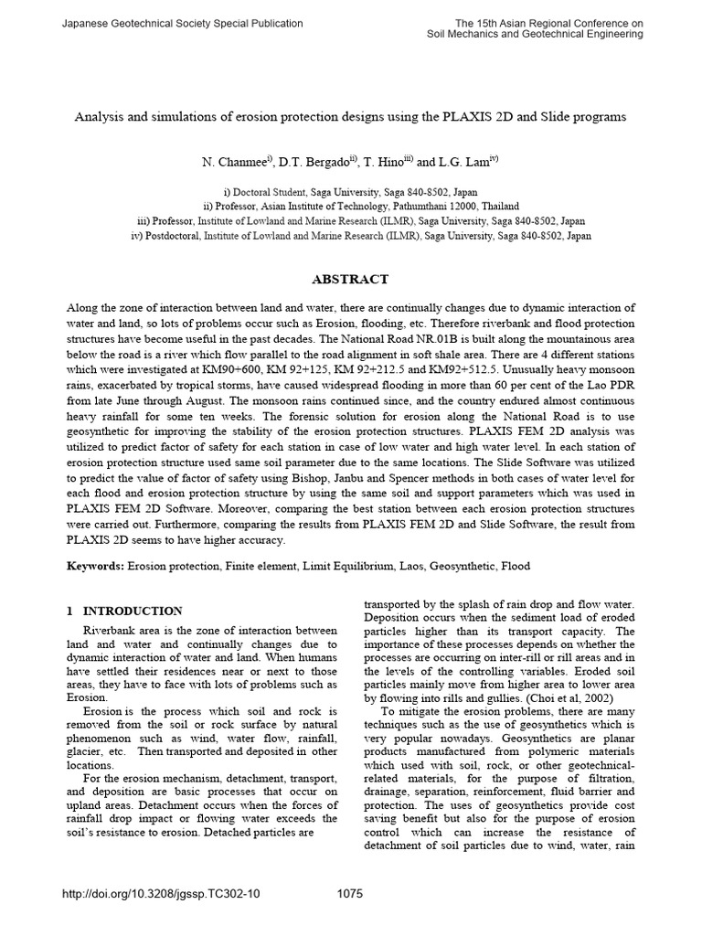 4.0 Analysis and Simulations of Erosion Protection Design Using The PLAXIS 2D and Slide Programs ...