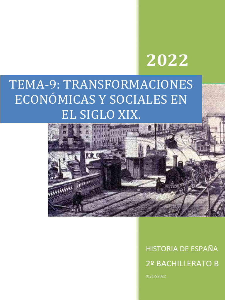 Resumen Tema 9 Transformaciones Económicas y Sociales en El Siglo Xix Diciembre 2022 | Descargar ...
