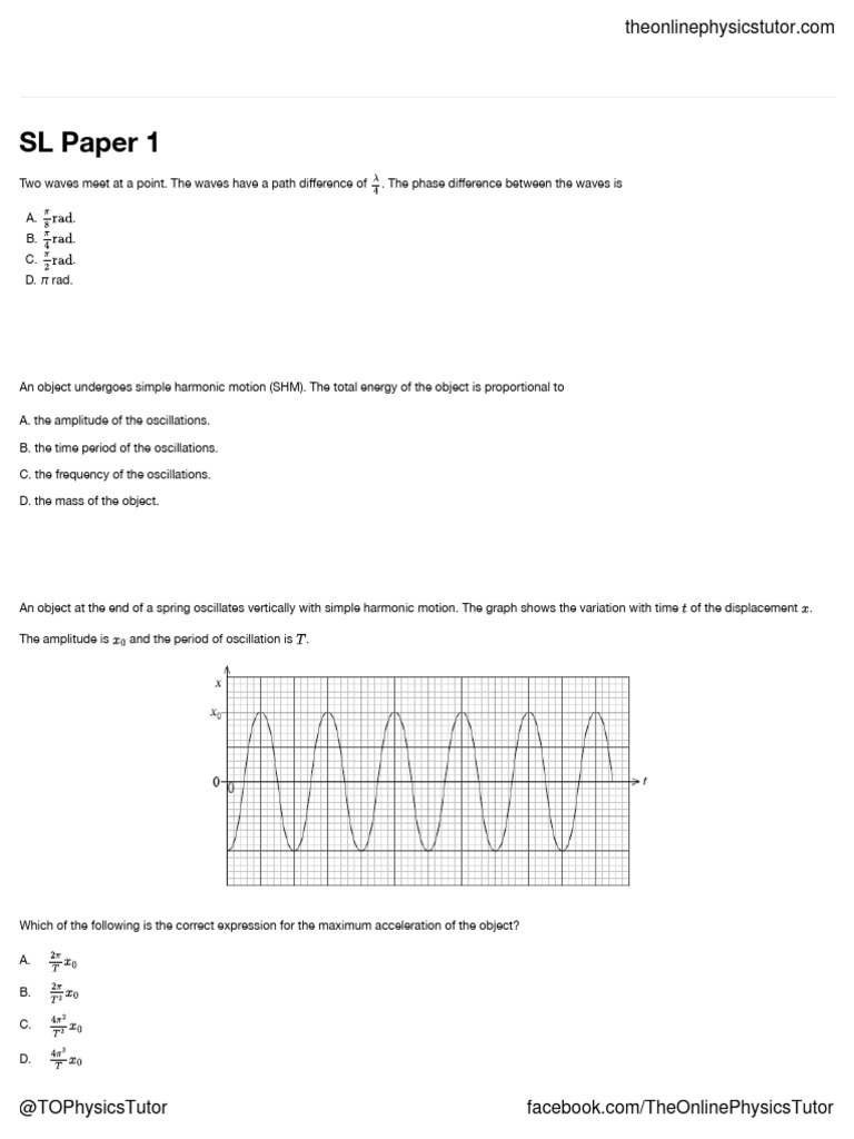 9 SL-paper1 | PDF | Oscillation | Metrology