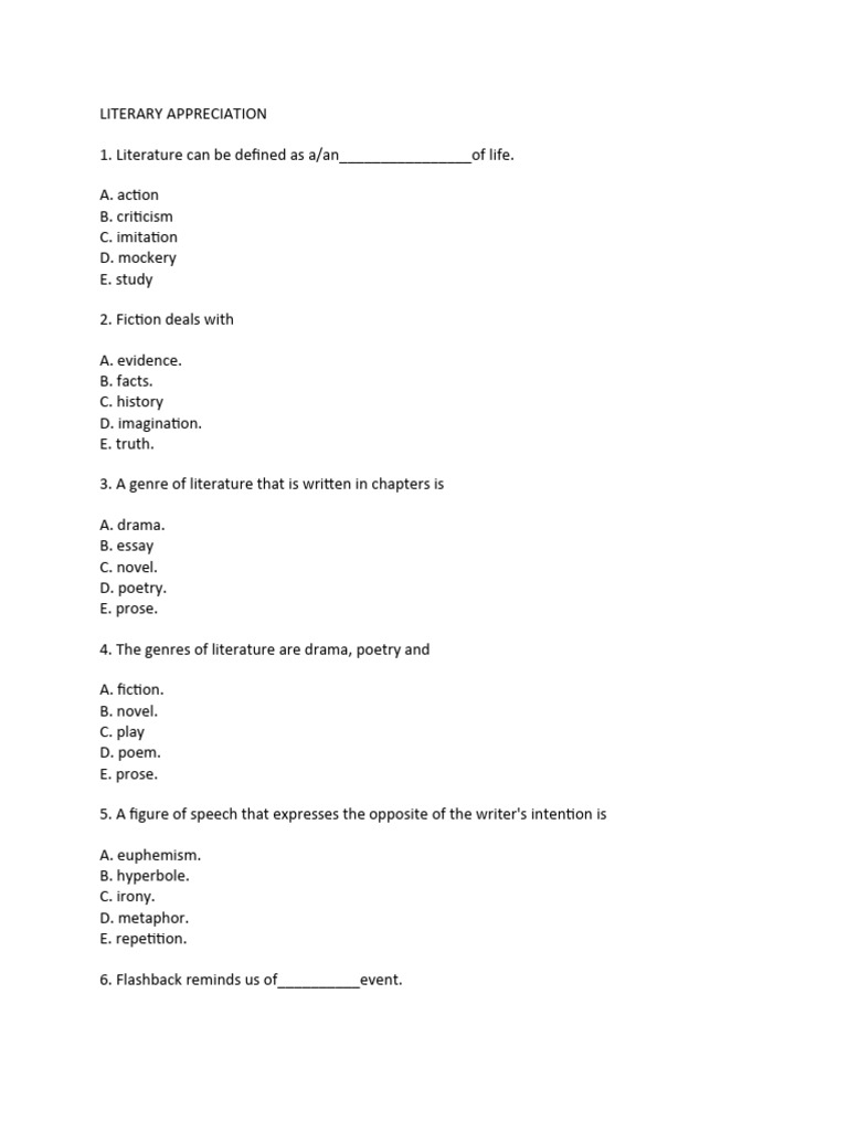 Grade 9 Literature Question Bank | PDF | Poetry | Poetic Devices