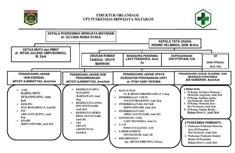 Struktur Organisasi Puskesmas Sriwijaya Mataram-Dikonversi | PDF