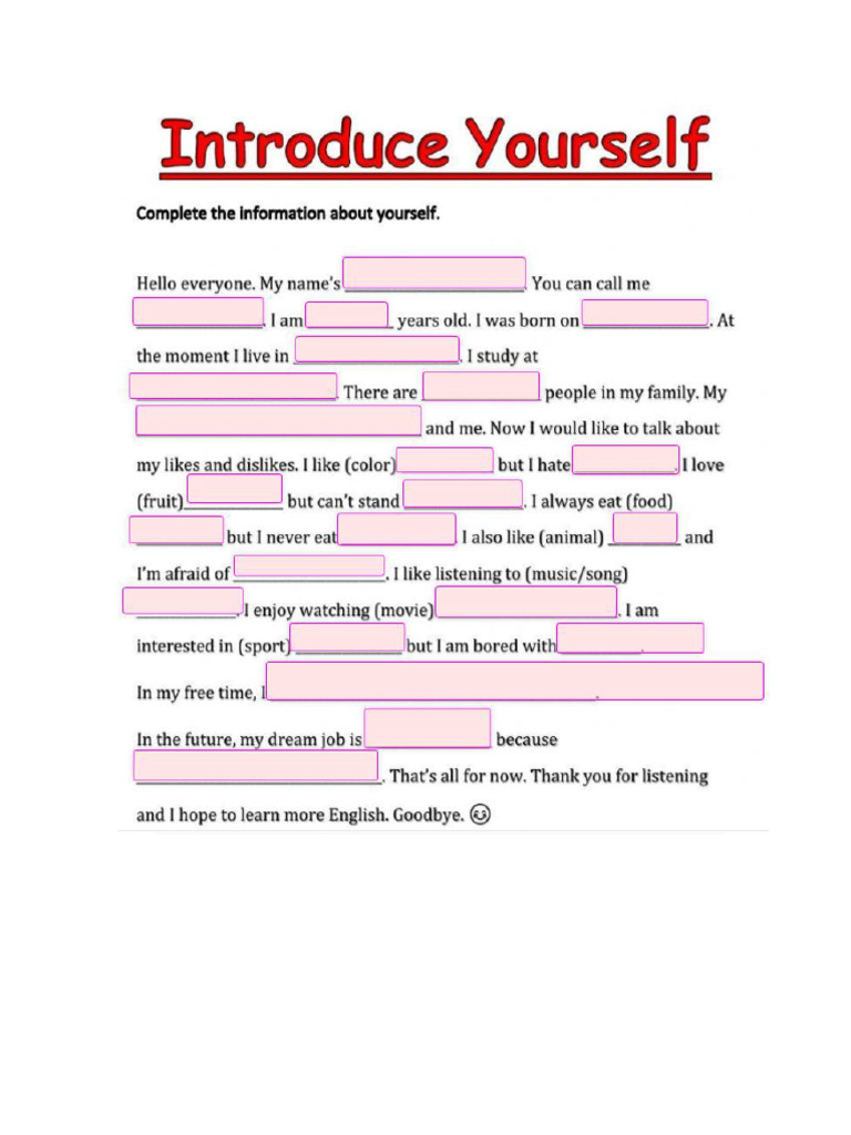 Introduce Yourself | PDF