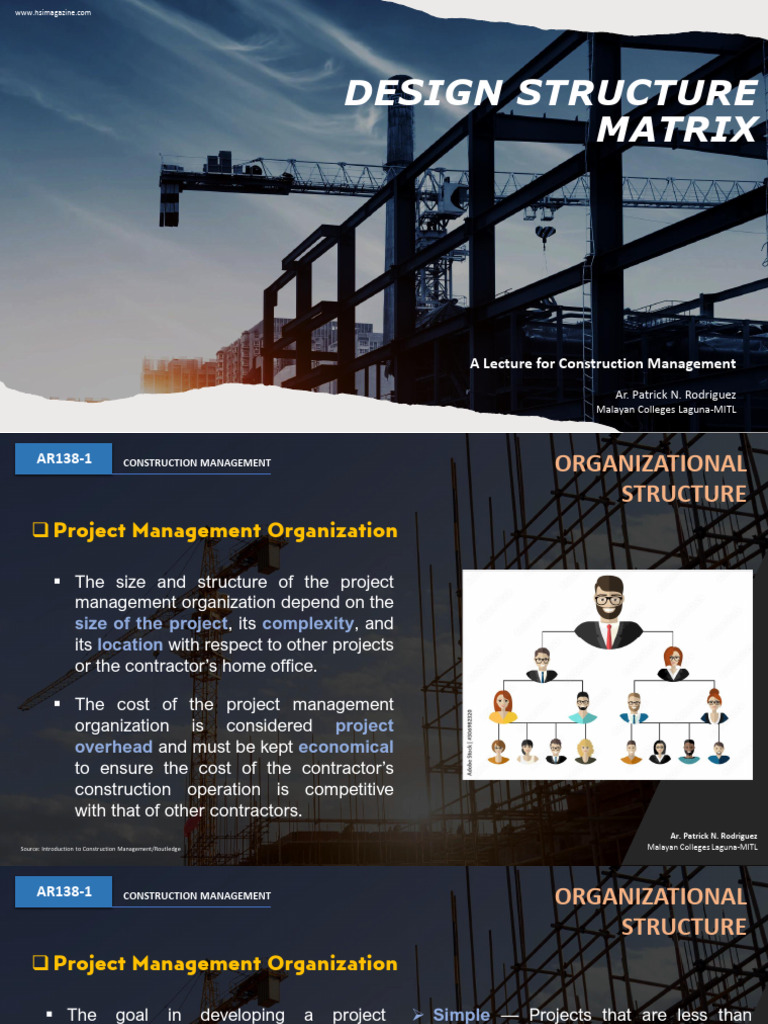 Lecture On Design Structure Matrix | PDF | Construction Management ...