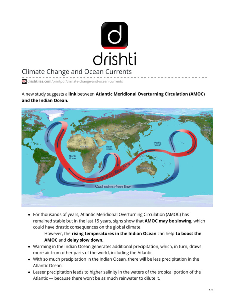 Climate Change And Ocean Currents Pdf Oceans Atmospheric Circulation