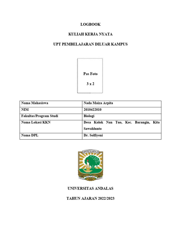 Logbook KKN Biologi 2022/2023 | PDF
