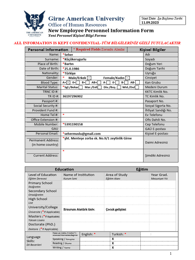 1 Personal - Information - Form | PDF