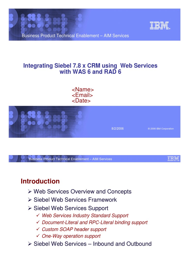 Integrating Siebel Web Services Aug2006 | PDF | Soap | Web Service