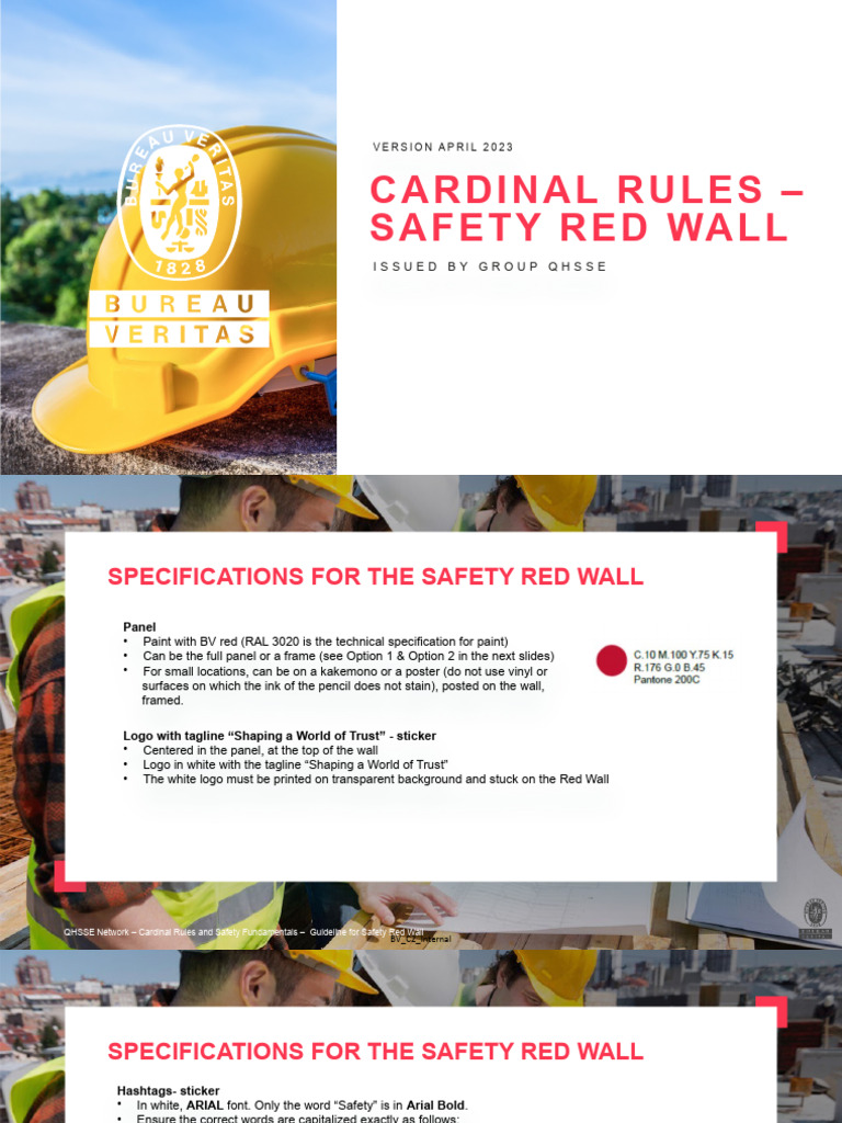 Group QHSE - Safety-Red-Wall-Guidelines 26april2023 | PDF | Graphic Design