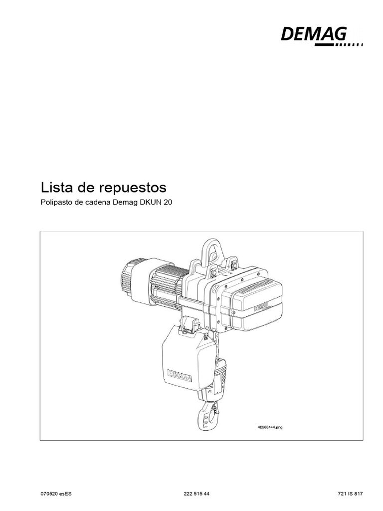 Manual Demag | Descargar gratis PDF | Engranaje | Herramientas