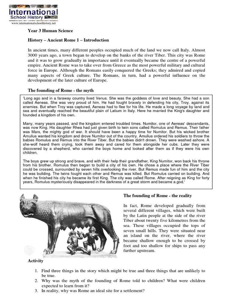 S3 7.0 Rome Introduction | PDF | Romulus And Remus | Ancient Rome