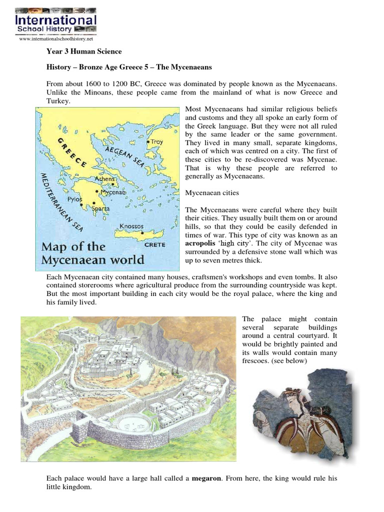 S3 5.6 Mycenaeans | PDF | Mycenaean Greece | Mycenae