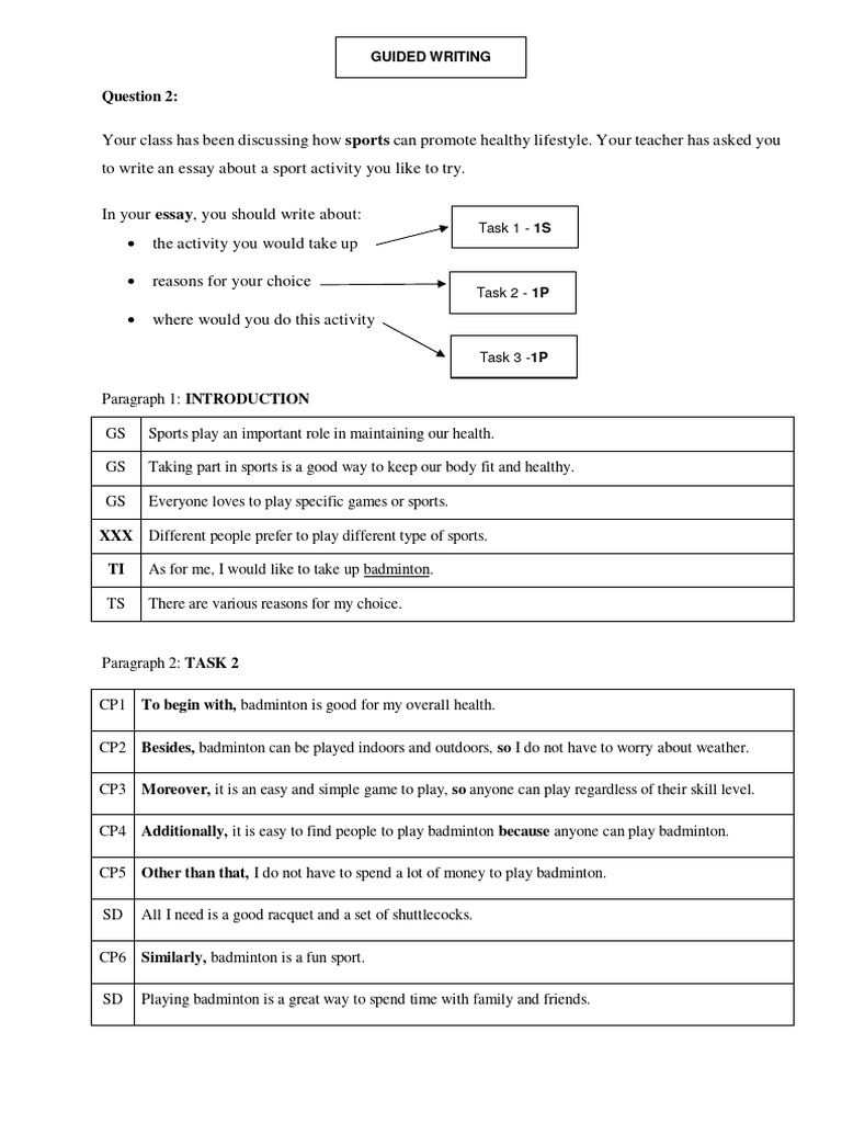 F4 Sample Essay - Sports | PDF