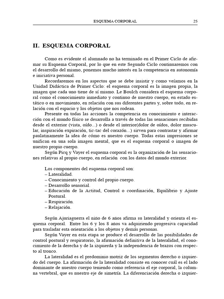 Esquema Corporal | PDF