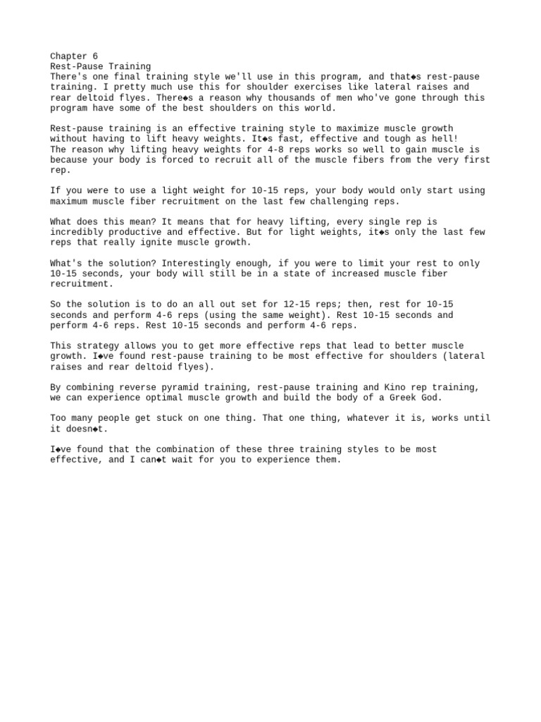 2.4 Chapter 6 - Rest-Pause Training | PDF