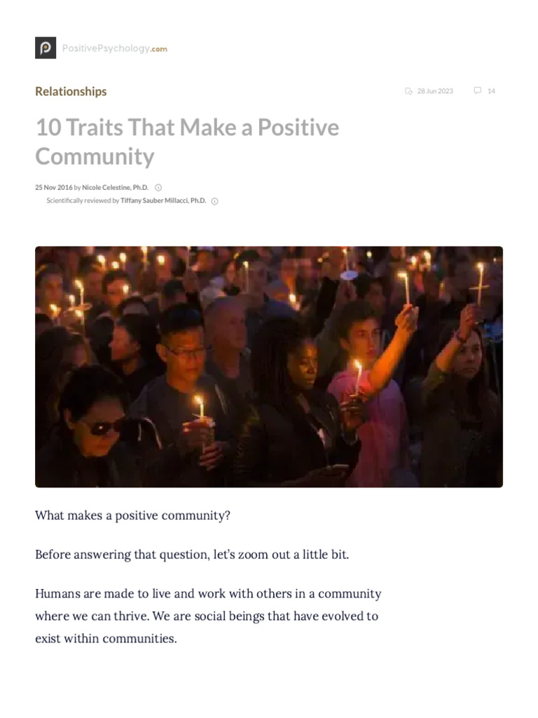 10 Traits That Make A Positive Community | PDF | Community | Lgbt