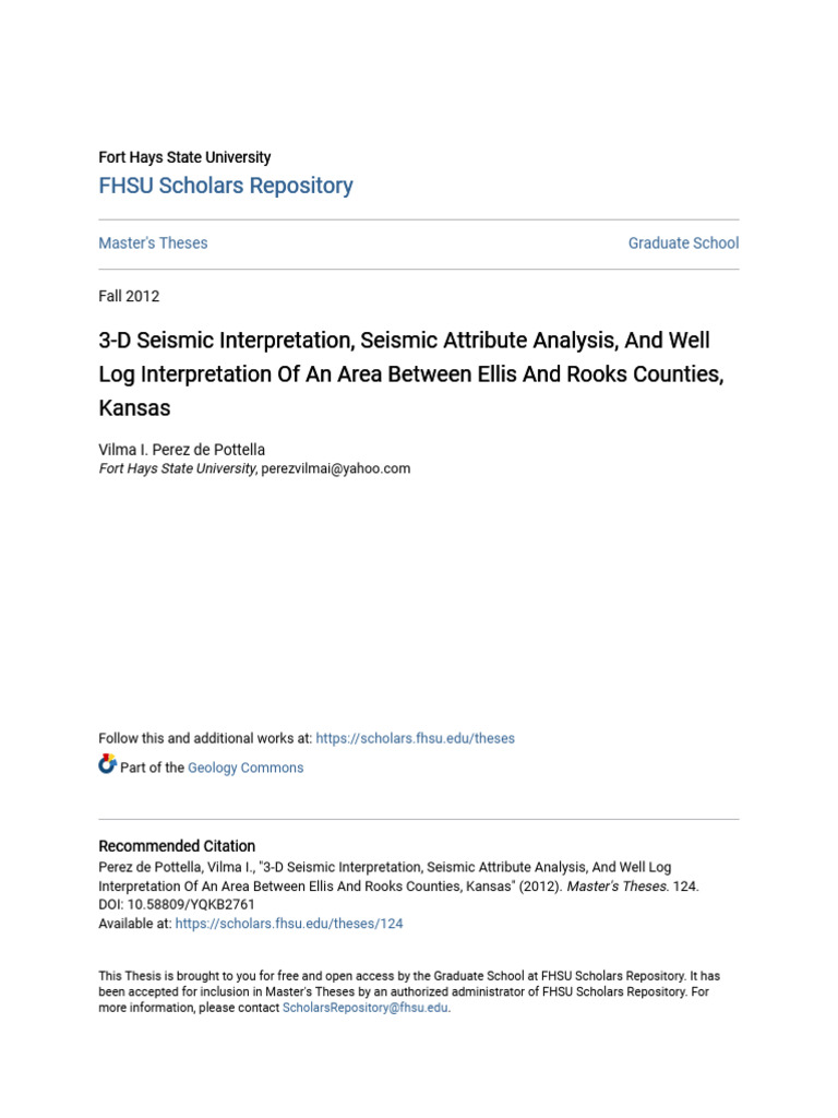 3-D Seismic Interpretation Seismic Attribute Analysis and Well ... 3-D Seismic Interpretation Seismic Attribute Analysis and Well ...