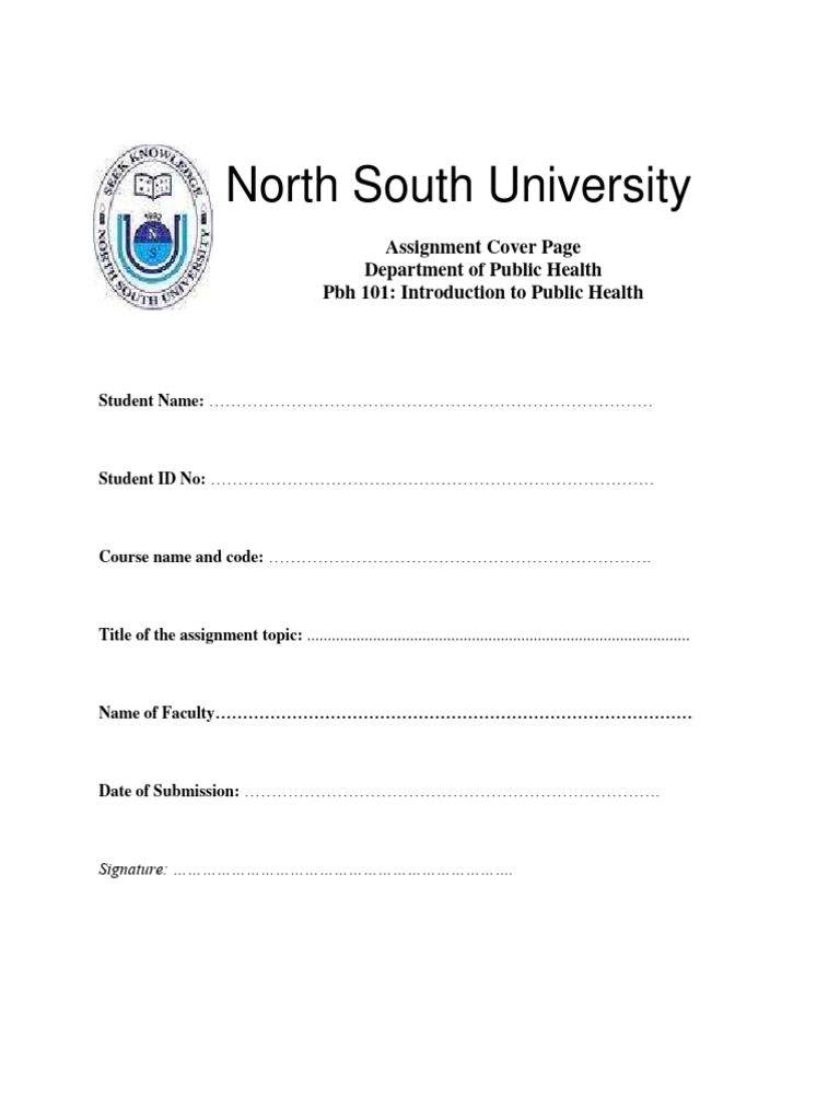 NSU Assignment Cover Page Template | PDF | Sports & Recreation