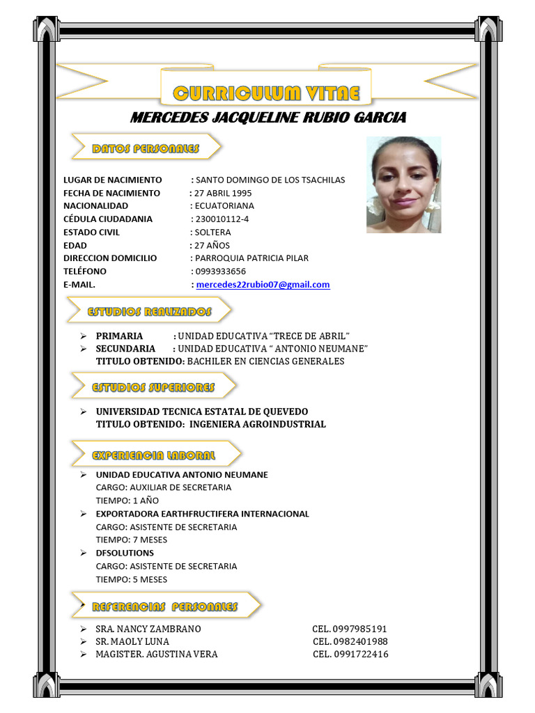 Curriculum - Mercedes Jacqueline Rubio | PDF