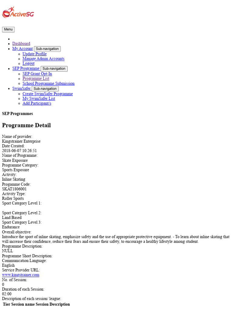 Kingstrainer Enterprise Skating | PDF
