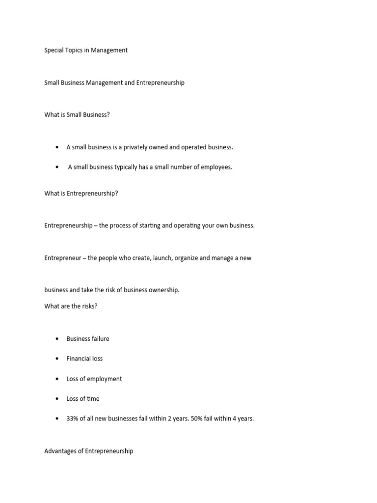 Special Topics in Management | PDF | Entrepreneurship | Economies