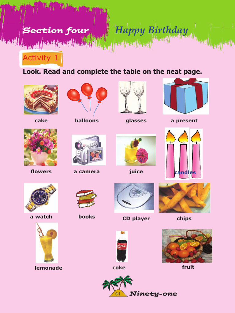 Happy Birthday: Section Four | PDF | Grammatical Number | Plural