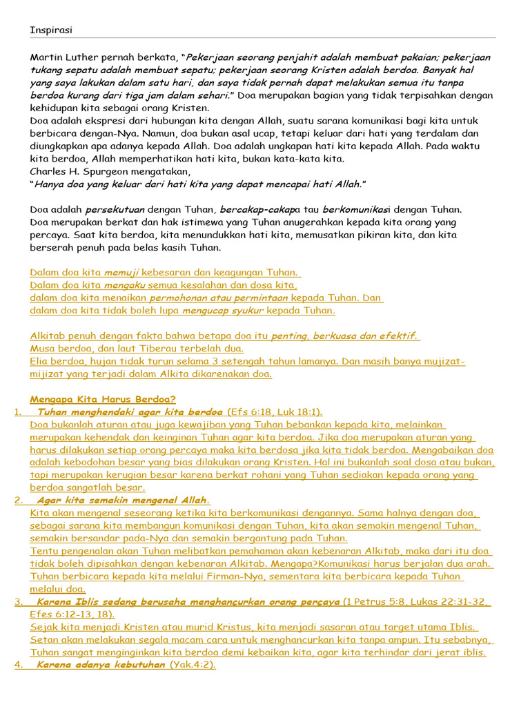 Materi Doa & Firman | PDF