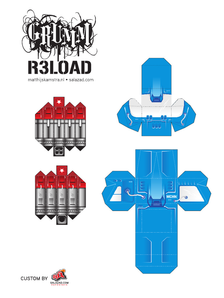 Blog Paper Toy Papertoy Grumm R3LOAD Salazad Template | PDF