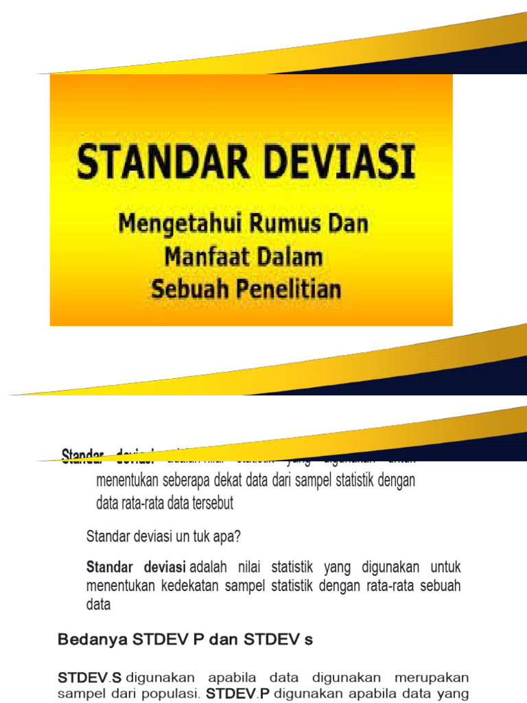 Standar Deviasi | PDF | Metode & Bahan Ajar