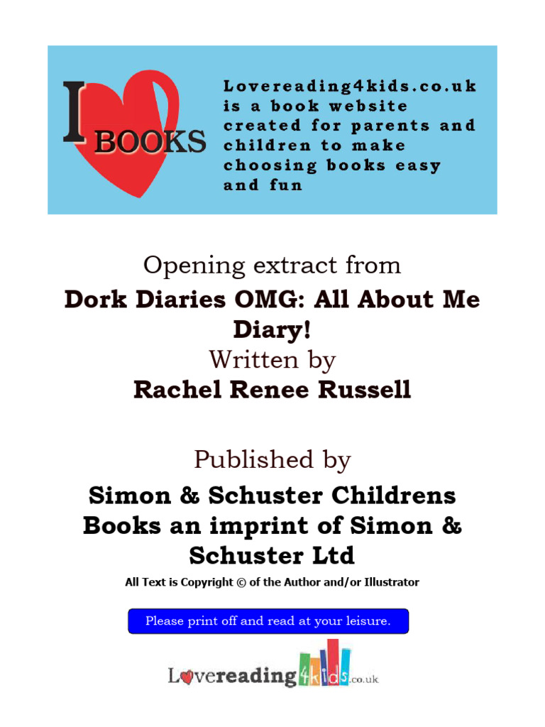Dork Diaries OMG All About Me FINAL Opening Extract | PDF