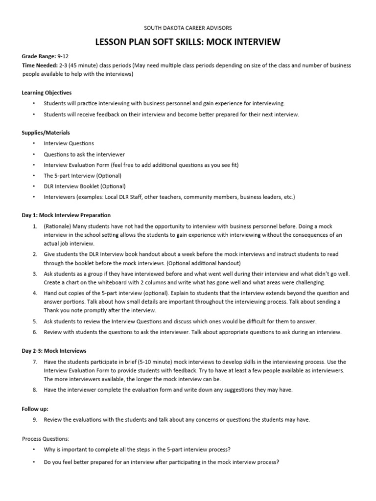 4-7 Mock Interview | PDF | Body Language | Nonverbal Communication
