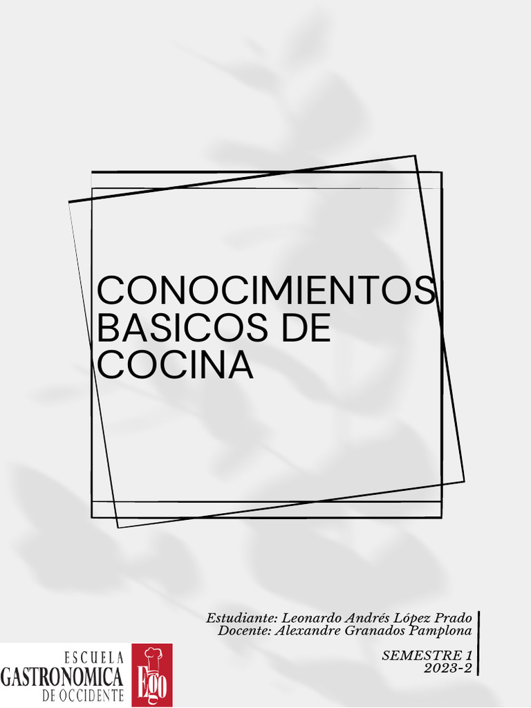 Conocimientos Basicos de Cocina | PDF | Cuchara | Cuchillo