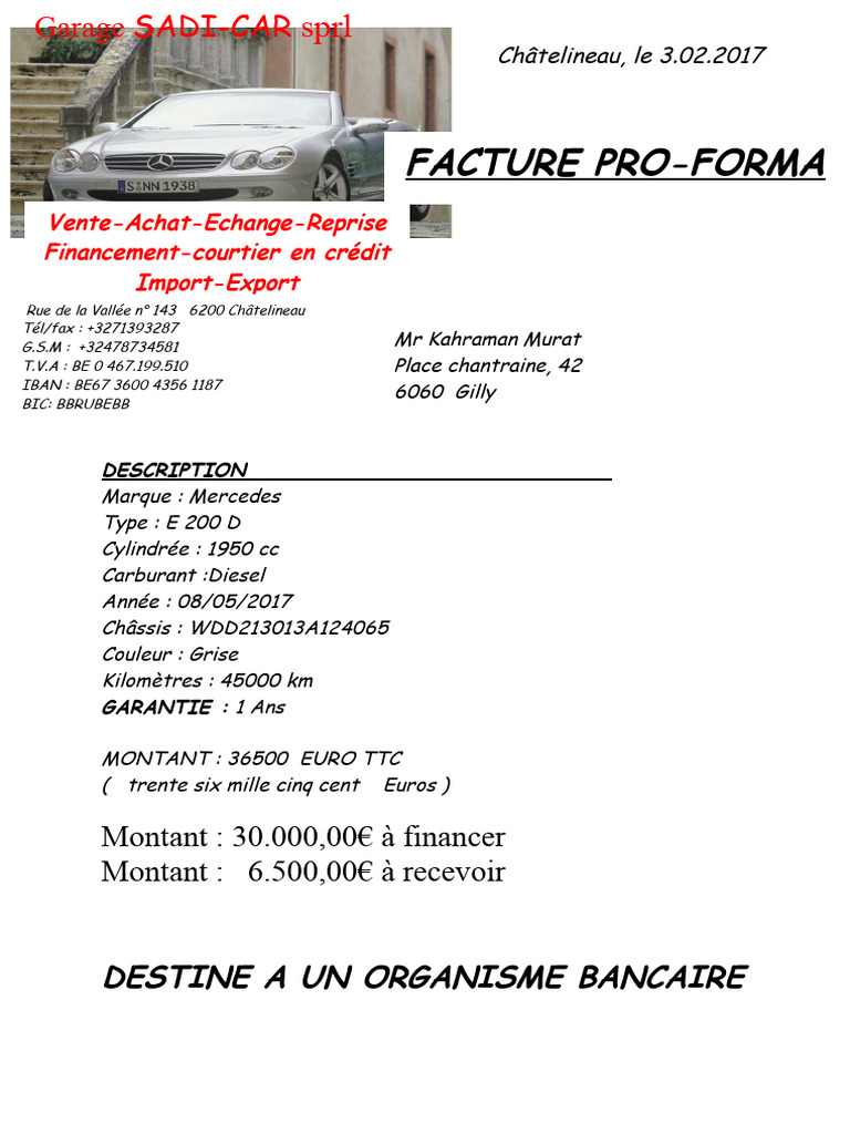 Facture Pro-Forma - Vierge | PDF