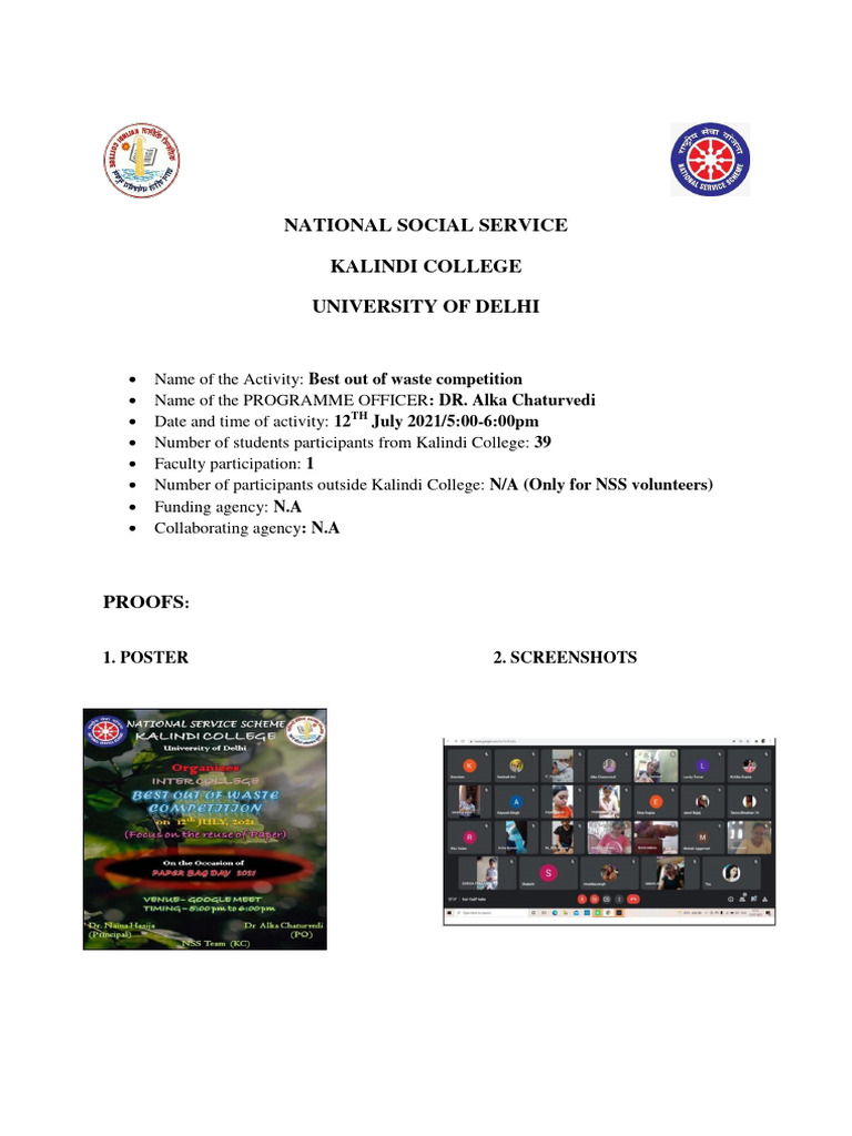 NSS Updated File On 21st Nov.2022 | PDF | Bachelor Of Science | Bachelor Of Arts