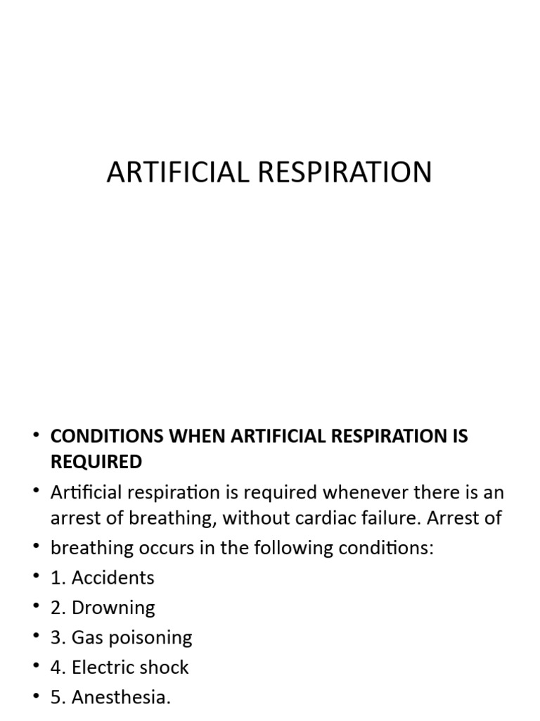 Methods of Artificial Respiration | PDF | Respiratory System | Breathing