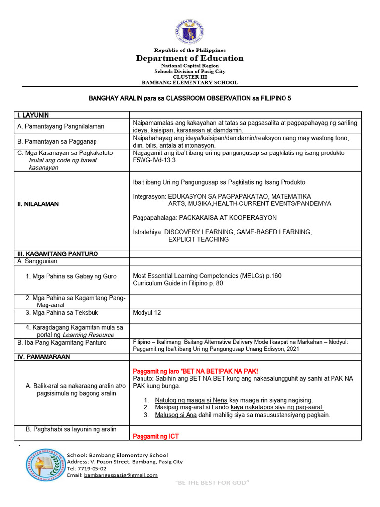 Filipino LP 2ND Cot | PDF