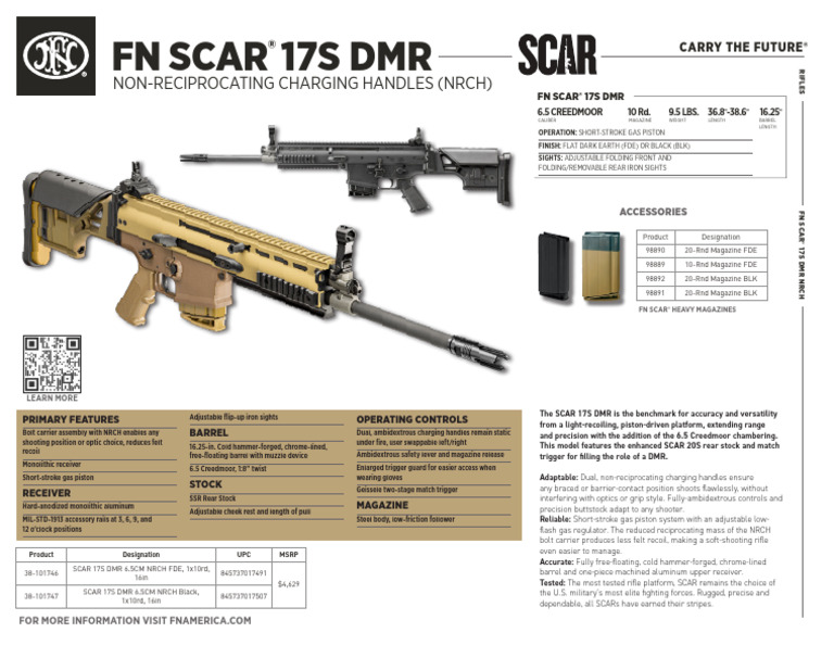 FN SCAR 17s DMR Sellsheets MSRP | PDF | Gun Barrel | Rifle
