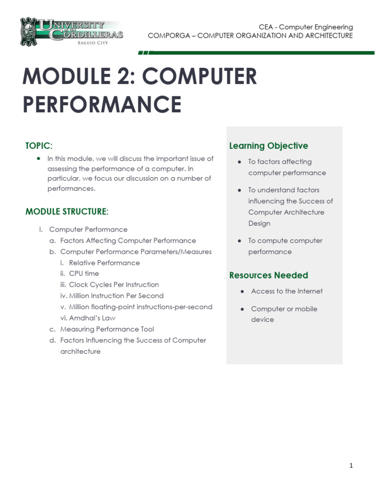COMPORGA - Module 2 | PDF | Central Processing Unit | Hertz