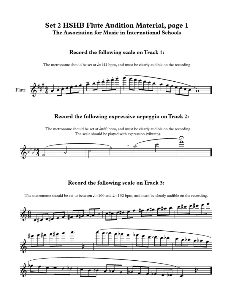 Set 2 AMIS HSHB Flute Audition | PDF