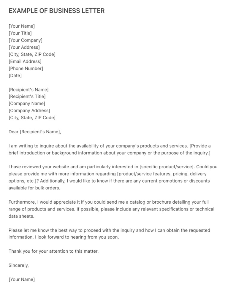 Example of Business Letter | PDF