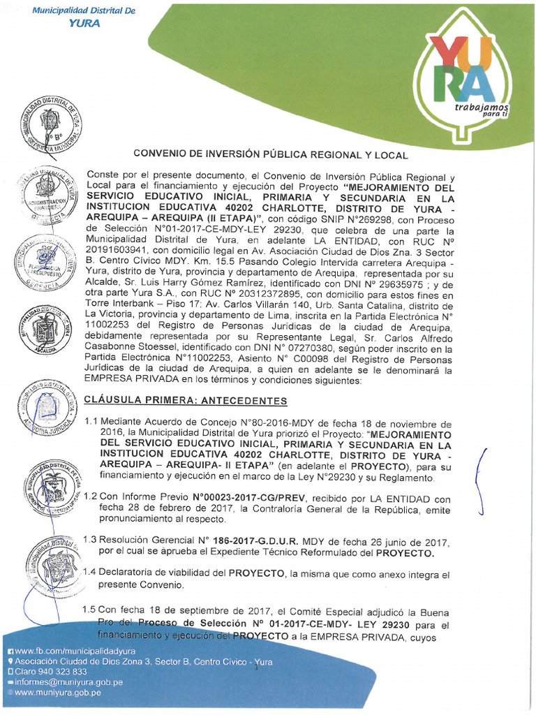 2017 Convenio Inversion Publica Regional Local | PDF