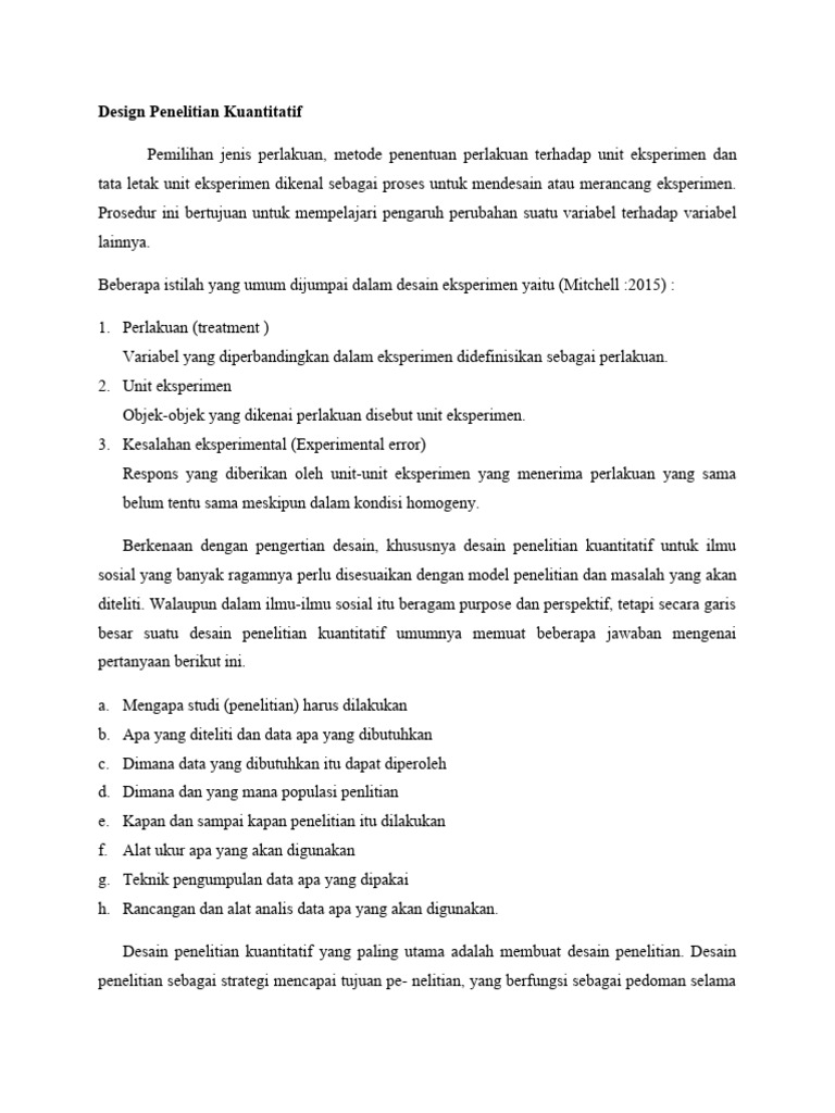 Pert 6 Design Penelitian Kuantitatif | PDF