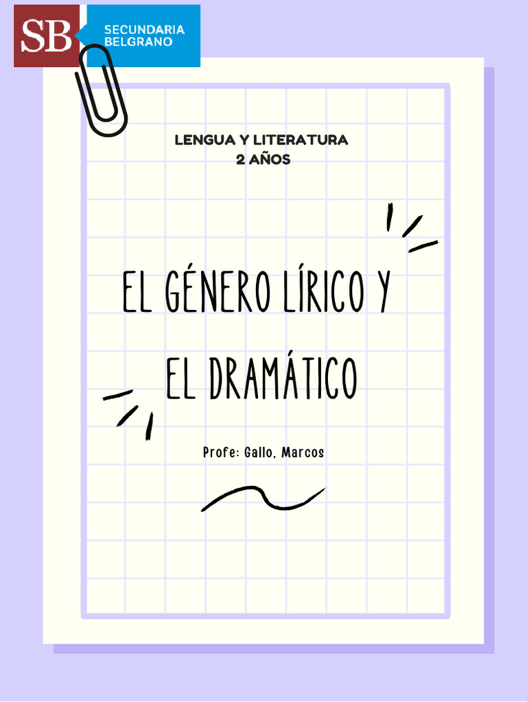El Género Lírico y El Dramático | PDF | Poesía | Metro (poesía)